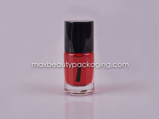 China shiny black round straight nail polish cap 11ml nail polish bottle flat brush nail polish plastic cosmetic packaging supplier