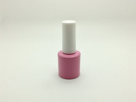 China pink powder coating gel polish bottle thick tough coating 10ml round straight gel polish bottle nail polish packaging supplier